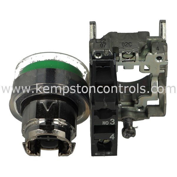 Schneider XB4BP31 SCHNEIDER PB FLUSH GRN 1NO CLR SIL BOOT | Kempston ...