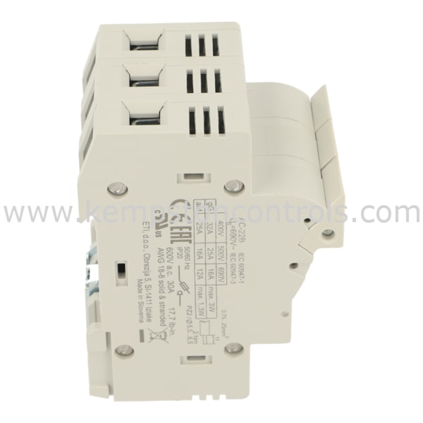 ETI EFD 10 3P ETI FUSE HOLDER, TRIPLE POLE, 10X38MM, 690V, 32A | Kempston Controls