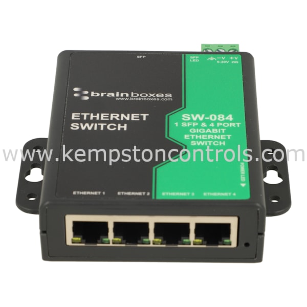 Brainboxes SW-084 BRAINBOXES 1 SFP & 4 PORT GIGABIT ETHERNET SWITCH ...