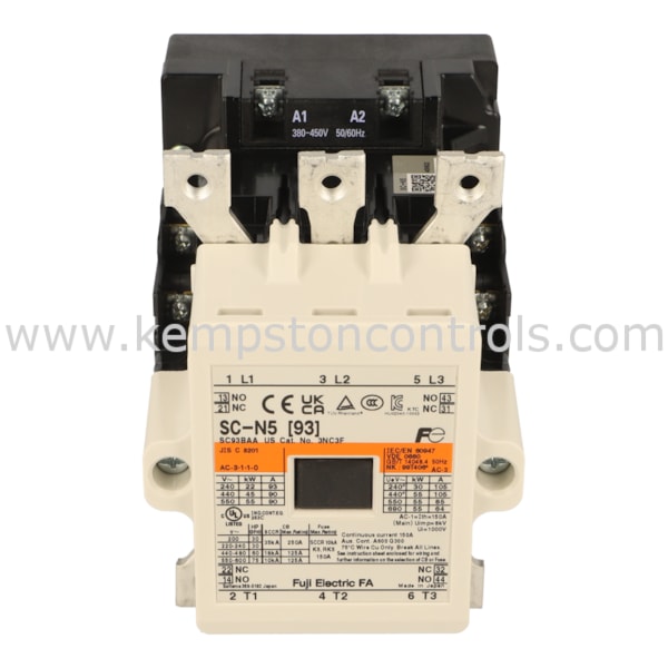 Fuji SCN5/4 FUJI SC-N5 AC380-450V CONTACTOR 2N/O+2N/C AUX (55KW AC3 380/440V) | Kempston Controls