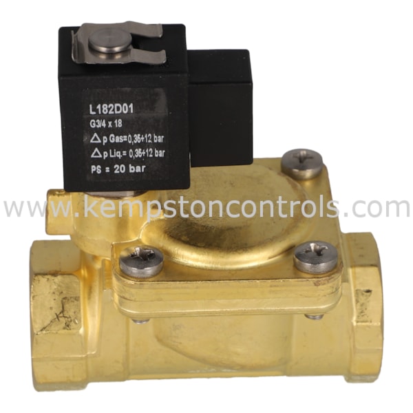 ASCO L182D01-ZB10A G3/4X18 V230/50-60HZ ASCO NUMATICS SOLENOID VALVE, L182 SERIES, 2/2 NC, PILOT ...