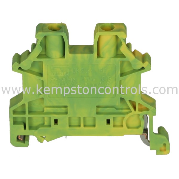 Dinkle DK2.5N-PE DINKLE 2.5MM DIN RAIL EARTH TERMINAL | Kempston Controls