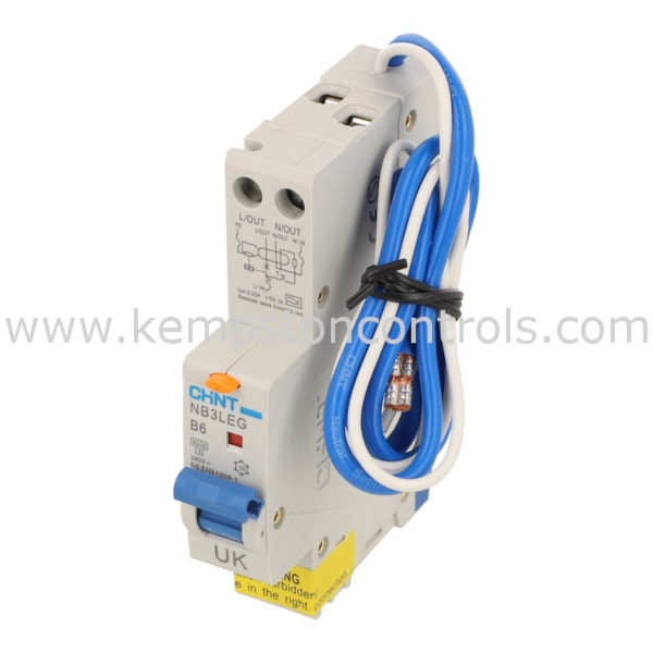 CHINT NB3LEG-B06 CHINT RCBO, TYPE A 1P+N, B CURVE, 6KA, 30MA, 6A | Kempston Controls