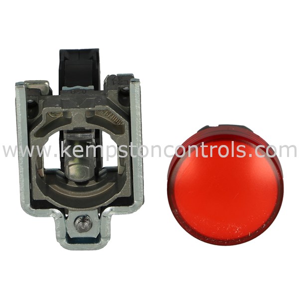 Schneider XB4BVG4 SCHNEIDER RED COMPLETE PILOT LIGHT 22 PLAIN LENS WITH ...