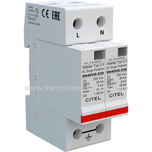 Citel DS42VGS-230 CITEL 1 PHASE SPD 230/400V TYPE 2 IMAX 40KA CM REMOTE ...