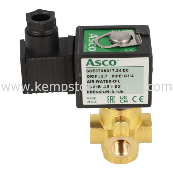 Emerson Asco SCE370A017.24/DC ASCO NUMATICS SOLENOID VALVE TAPPED RP 1/ ...