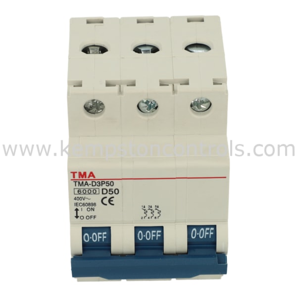 TMA TMA-D3P50 TMA MCB, TYPE D, 50A, 3P | Kempston Controls