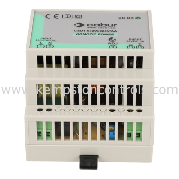Cabur XCSD1072W024VAA CABUR CSD1-072W/024V/AA 1-PHASE POWER SUPPLY, 3A, 120-230VAC INPUT, 24VDC ...