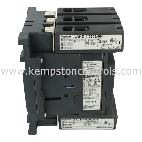 Schneider LC1D150U7 SCHNEIDER CONTACTOR 150A 240VAC | Kempston Controls