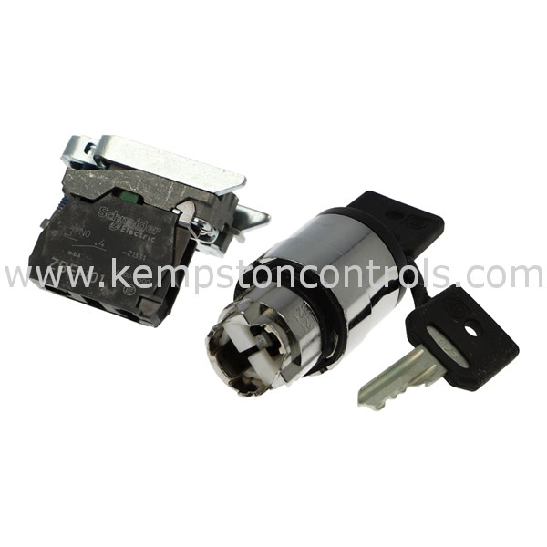 Schneider XB4BG41 SCHNEIDER 2 POS KEY SWITCH, KEY REMOVABLE IN BOTH ...