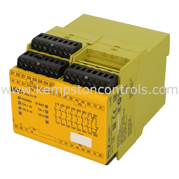 Pilz PNOZ X11P 24VAC 24VDC 7n/o 1n/c 2so PILZ SAFETY RELAY, 1/2 CHANNEL ...