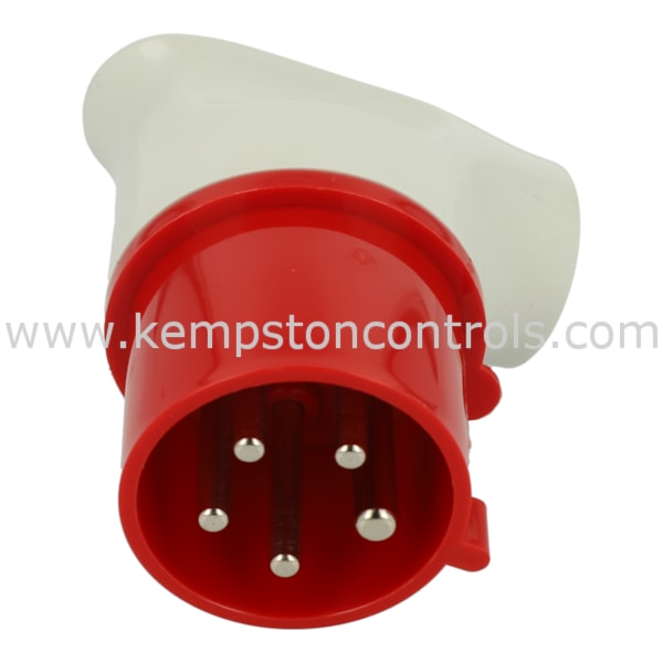 Mennekes 3266 MENNEKES RED ANGLED PLUG IP44 32A 5P 400V 6H GROMMET ...