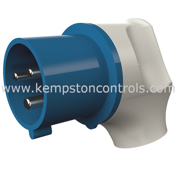 Mennekes 3306 BLUE ANGLED PLUG IP44 32A 3P 230V 6H GROMMET | Kempston Controls