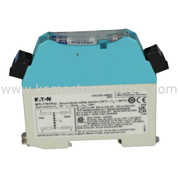 Eaton MTL MTL7761PAC EATON ZENER SAFETY BARRIER, 2 CHANNEL, 9V, 350 OHM ...