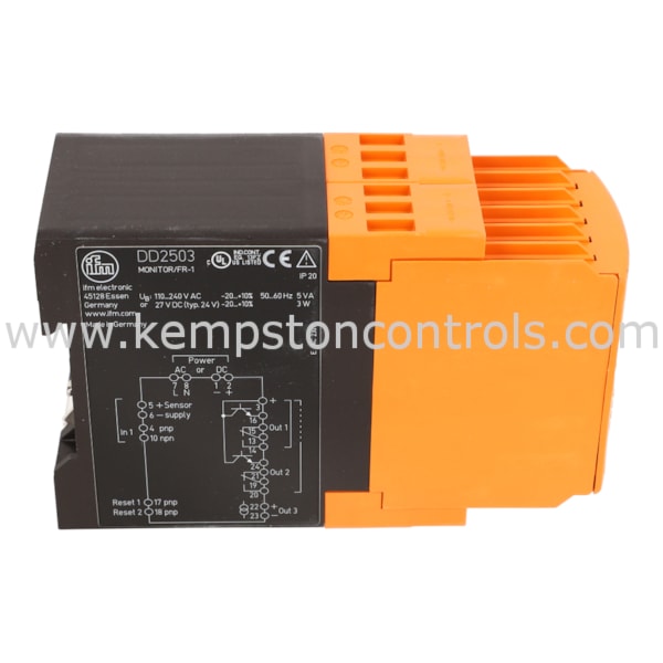 IFM DD2503 IFM EVALUATION UNIT FOR SPEED MONITORING, 110-240V AC | Kempston Controls