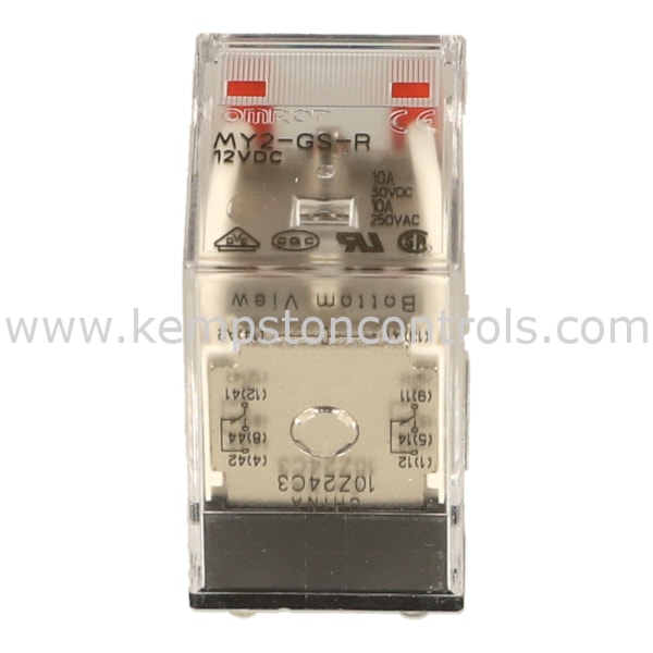 Omron MY2-GS-R DC12 OMRON RELAY, PLUG-IN, 8-PIN, DPDT, 10 A, MECHANICAL INDICATOR, 12 VDC ...