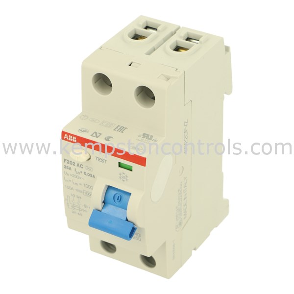 ABB 2CSF202001R1250 ABB RESIDUAL CURRENT CIRCUIT BREAKER, 2 POLE, 25A, 30MA, TYPE AC | Kempston ...