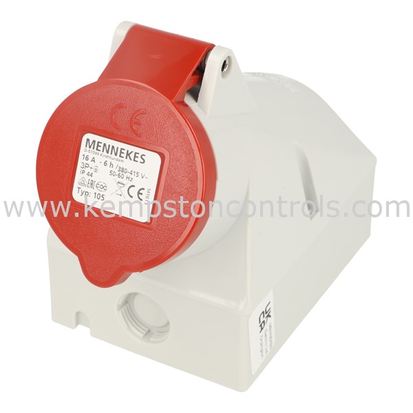 Mennekes 105 MENNEKES RED WALL SOCKET IP44 16A 4P 400V 6H | Kempston ...