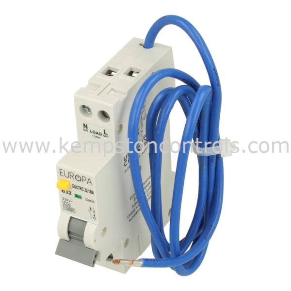 Europa Components EUC7RC.32/1BA EUROPA COMPONENTS RCBO, 32A, SINGLE ...
