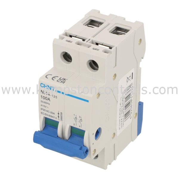 CHINT NH4-80208 CHINT ISOLATOR, 2 POLE, 100A | Kempston Controls