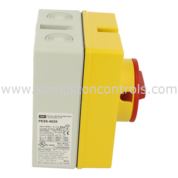 IMO PE69-4025 IMO ISOLATOR, 25A, 4 POLES, RATING @ 400V AC21 (10KW ...