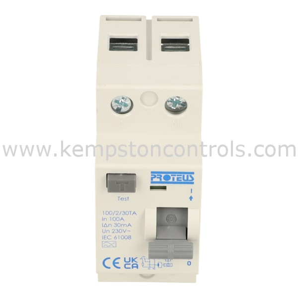 Proteus 100/2/30TA PROTEUS 100A 2 POLE 30MA TYPE A RCD | Kempston Controls