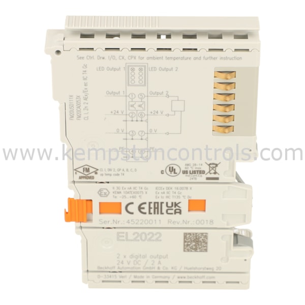Beckhoff EL2022 BECKHOFF ETHERCAT TERMINALS, 4-WIRE, 2, 24VDC, 2.0A ...
