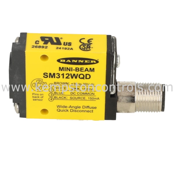 Turck Banner SM312WQD BANNER PHOTOELECTRIC SENSOR, DIFFUSE, 130MM RANGE ...