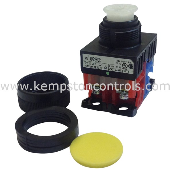 Fuji AM22F0R-10Y FUJI PUSHBUTTON FLUSH ROUND HEAD 1NO YELLOW | Kempston ...