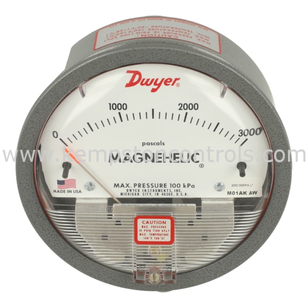 Dwyer 2000-3000PA-LT DWYER MAGNEHELIC DIFFERENTIAL PRESSURE GAUGE, 0 ...
