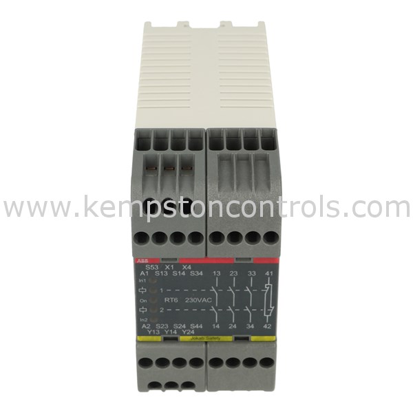 ABB 2TLA010026R0500 JOKAB RT6 230AC SAFETY RELAY, 3 N/O + 1 N/C AUX CONTACTS, SINGLE OR DUAL ...
