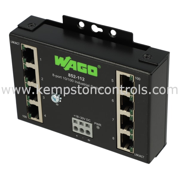 WAGO 852-112 WAGO INDUSTRIAL ECO SWITCH 8-PORT 100BASE-T | Kempston ...