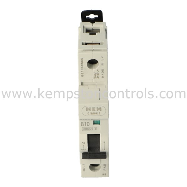 MEM Classic MBH110 MEMSHIELD 2, MCB, CIRCUIT BREAKER, 10A, 10KA, TYPE B ...