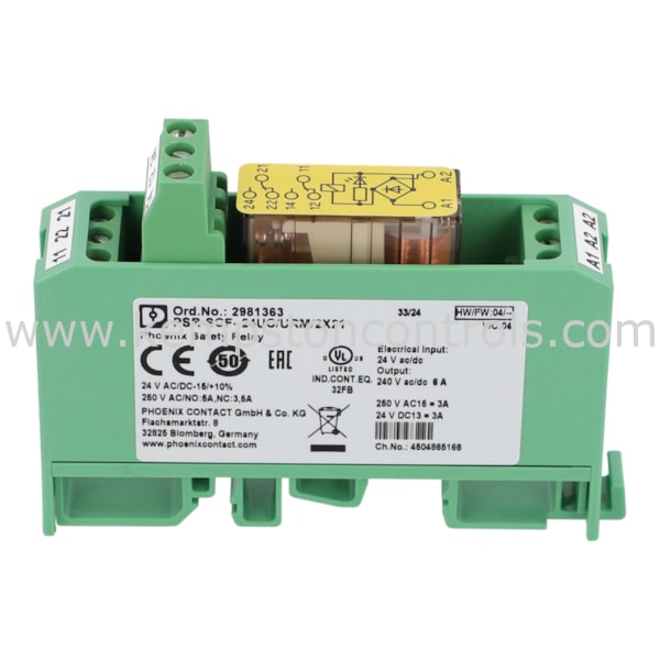 Phoenix 2981363 PHOENIX SAFE COUPLING RELAY, 2 CO CONTACTS, 1 CHANNEL ...
