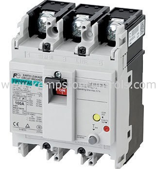Fuji EW50SAG-3P020B FUJI EW50SAG-3P020B ELCB 3 POLE 20 AMP (30MA RATED SENSITIVE CURRENT ...