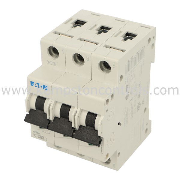 Eaton Moeller FAZ-C63/3 MOELLER MCB, 63A, C-TYPE, TP, 15KA | Kempston Controls