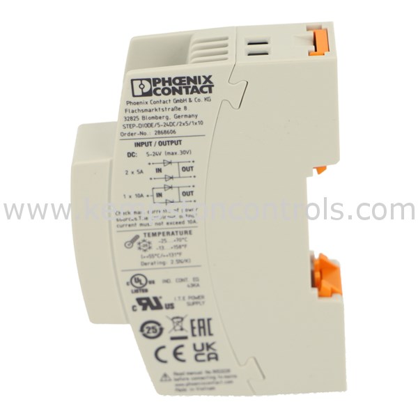 Phoenix 2868606 PHOENIX STEP-DIODE/5-24DC/2X5/1X10 REDUNDANCY MODULE, 5 ...