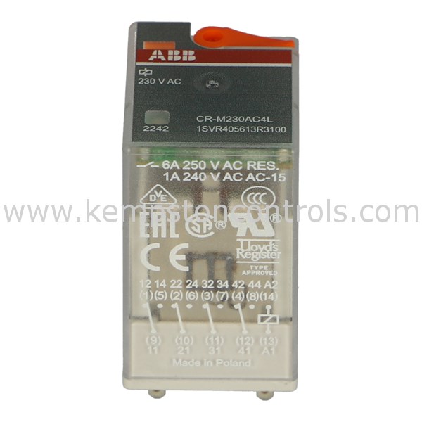 ABB 1SVR405613R3100 ABB 1SVR405613R3100 RELAY 4 C/O 230VAC WITH LED SOLD IN 10'S | Kempston Controls