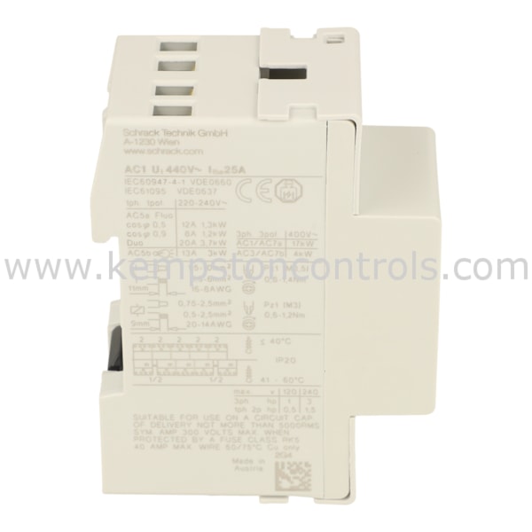 Schrack BZ326482VM SCHRACK MODULAR CONTACTOR 25A, 2 NO + 2 NC, 24VACDC ...