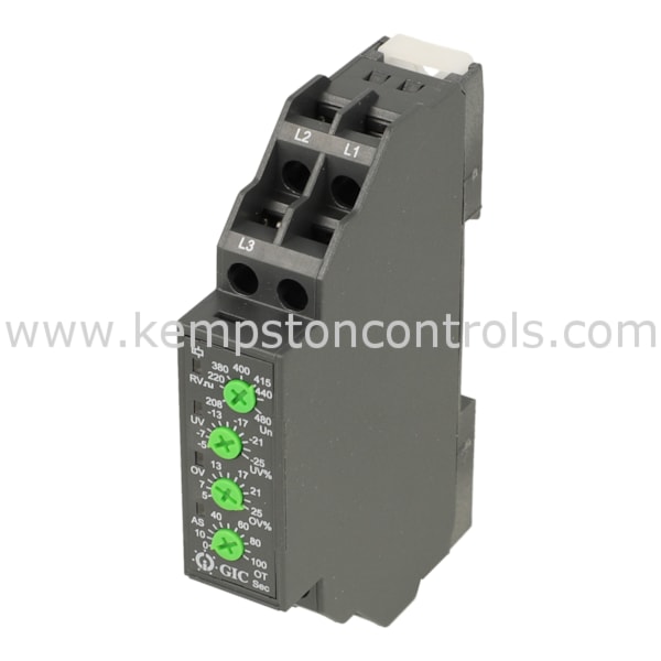 GIC MG21DH GIC PHASE FAILURE RELAY, SPDT CONTACTS, 3 PHASE, 208-480V AC ...