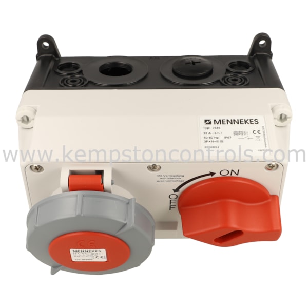Mennekes 7636 MENNEKES RED AMAXX DUO INTERLOCKED SOCKET IP67 32A 5P ...