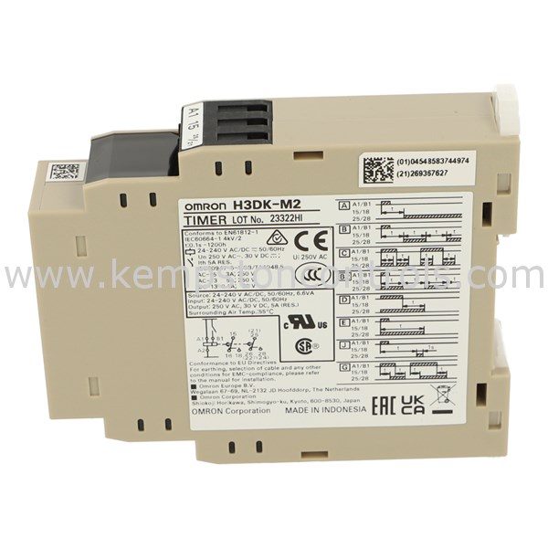 Omron H3DK-M2 24-240VAC/DC OMRON SOLID STATE TIMER, DIN-RAIL MOUNTING, 8 MODE TIMER, DPDT, 24 ...