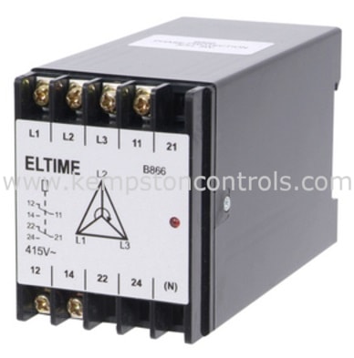 Eltime B866/3W415V1CO ELTIME PHASE PROTECTION RELAY, 3PH, 3 WIRE, 415V, L-L 1 CHANGOVER RELAY ...