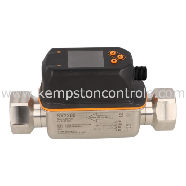 IFM SV7200 IFM VORTEX FLOW METER WITH DISPLAY, 0-100 I/MIN RANGE, 18 ...