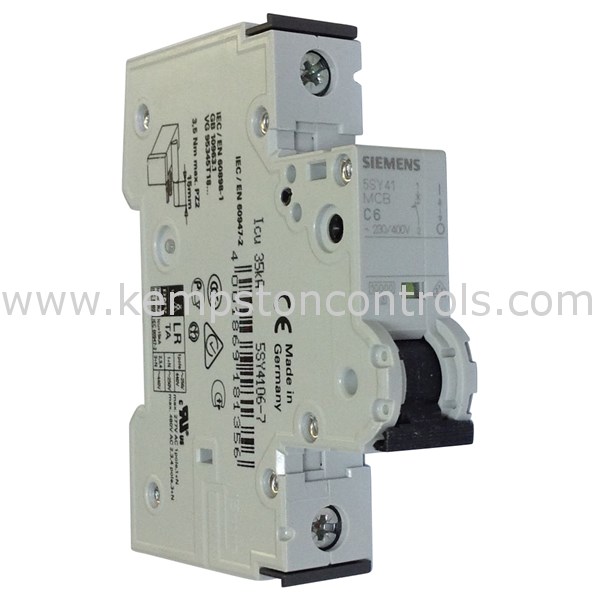 Siemens 5SY4106-7 10KA 6AMP MCB TYPE C | Kempston Controls