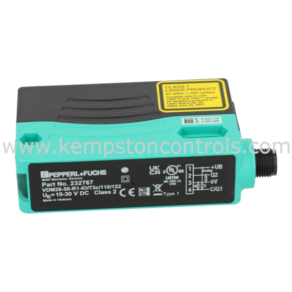 Pepperl + Fuchs VDM28-50-R1-IO/73C/110/122 P+F RETROREFLECTIVE LASER DISTANCE SENSOR, 50M RANGE ...