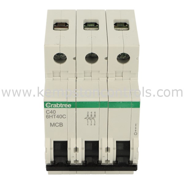 Crabtree 6HT40C CRABTREE MCB C40, 10KA, 3P, MCB, C-CURVE, 10KA, 40A ...