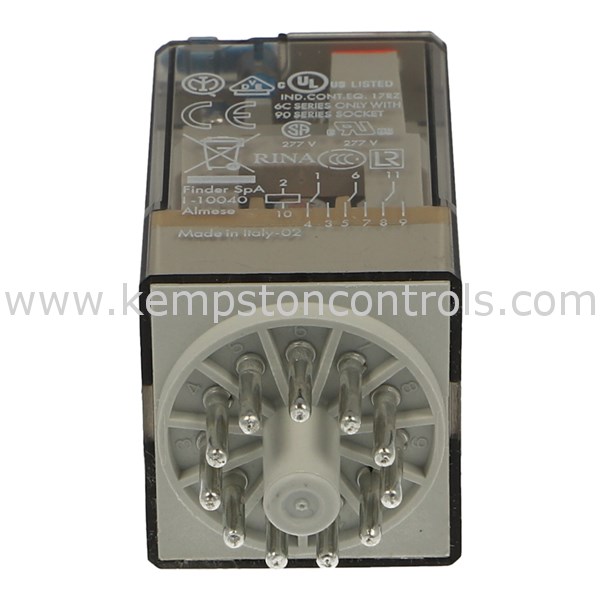 Finder 60.13.9.024.0040 FINDER GENERAL PURPOSE RELAY, 3 POLE, 10A, 11 ...