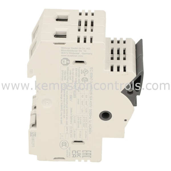 Wohner 31112 WOHNER FUSE HOLDER, FOR CYLINDRICAL FUSES 10X38MM, 2 POLE, AMBUS EASY SWITCH ...