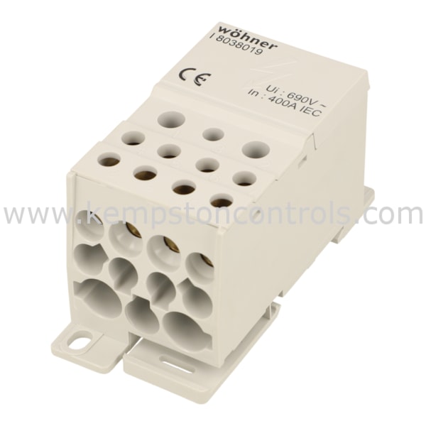 Wohner I8038019 WOHNER SINGLE POLE SPLITTER BLOCK, 400A | Kempston Controls